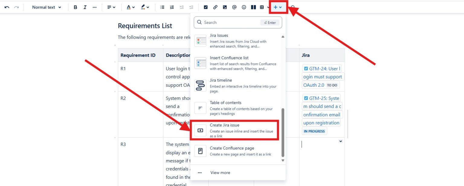 How To Create A Jira Issue In A Confluence Page The Requirements Engineer