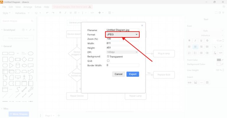 How to Export a Diagram as JPEG in draw.io | The Requirements Engineer