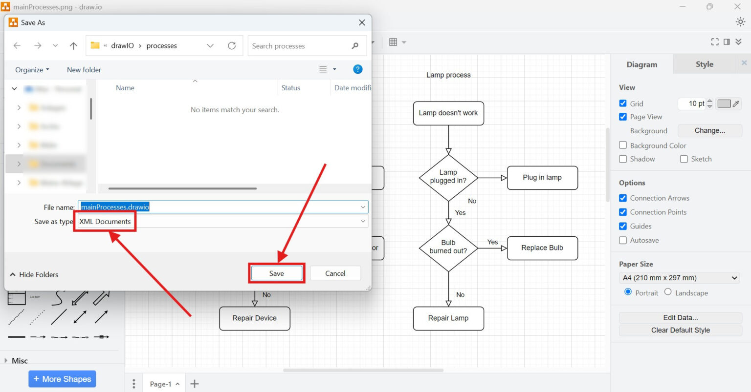 How to Export a Diagram as XML in draw.io | The Requirements Engineer
