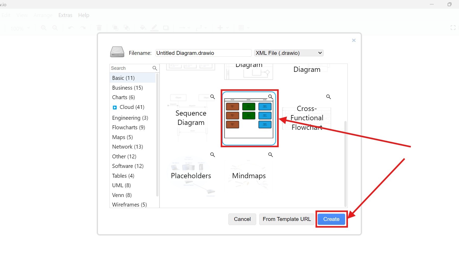 How to Create a Diagram using Templates in draw.io | The Requirements ...