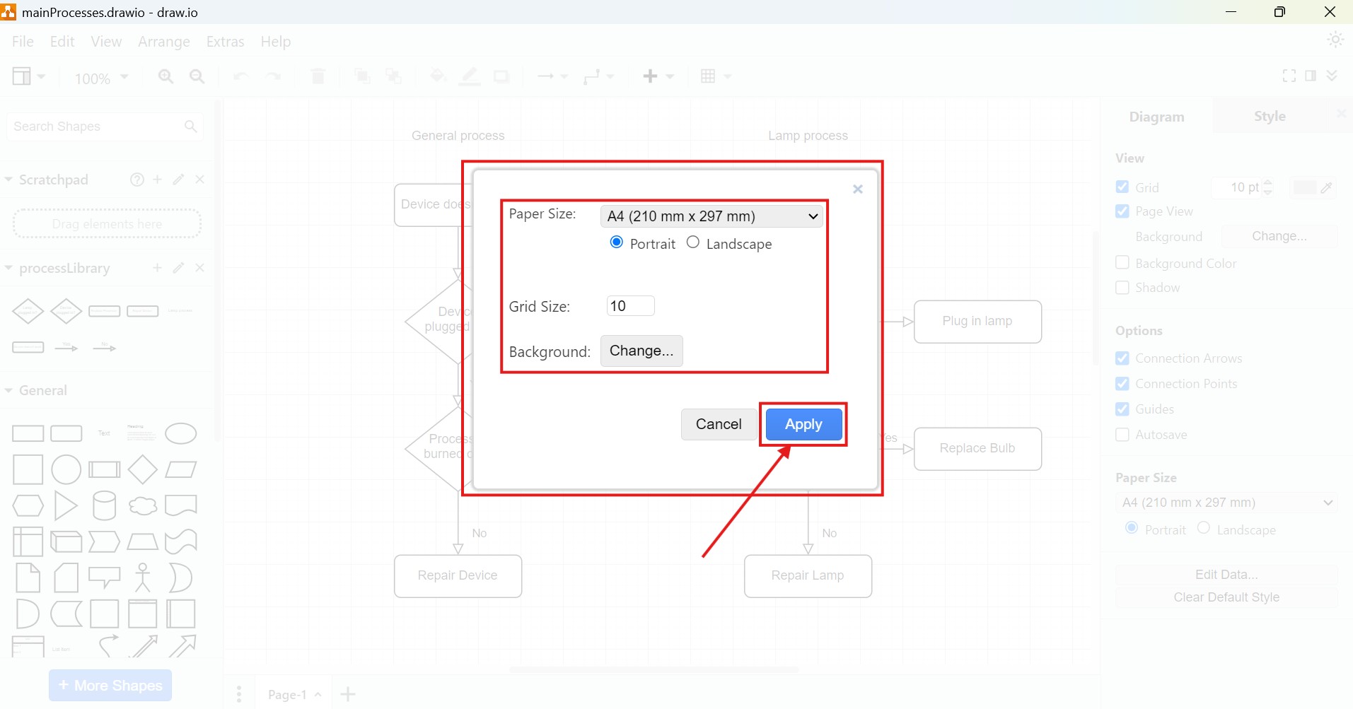How to Change the Draw.io Page Setup | The Requirements Engineer