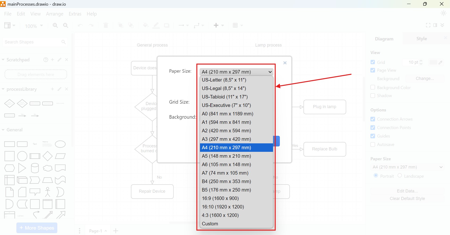 How to Change the Draw.io Page Setup | The Requirements Engineer