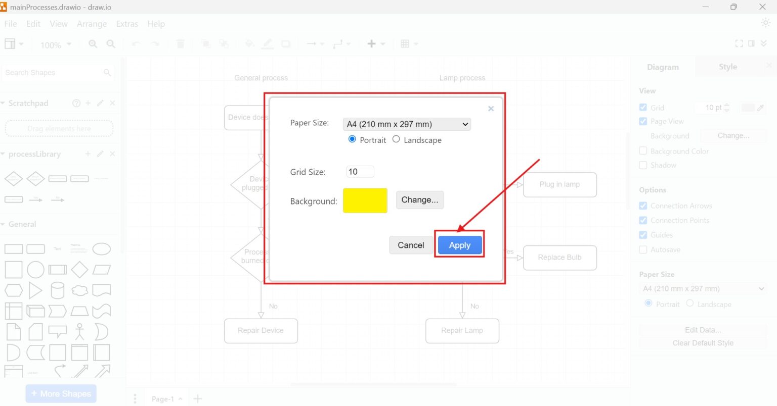 How to Change the Draw.io Page Setup | The Requirements Engineer