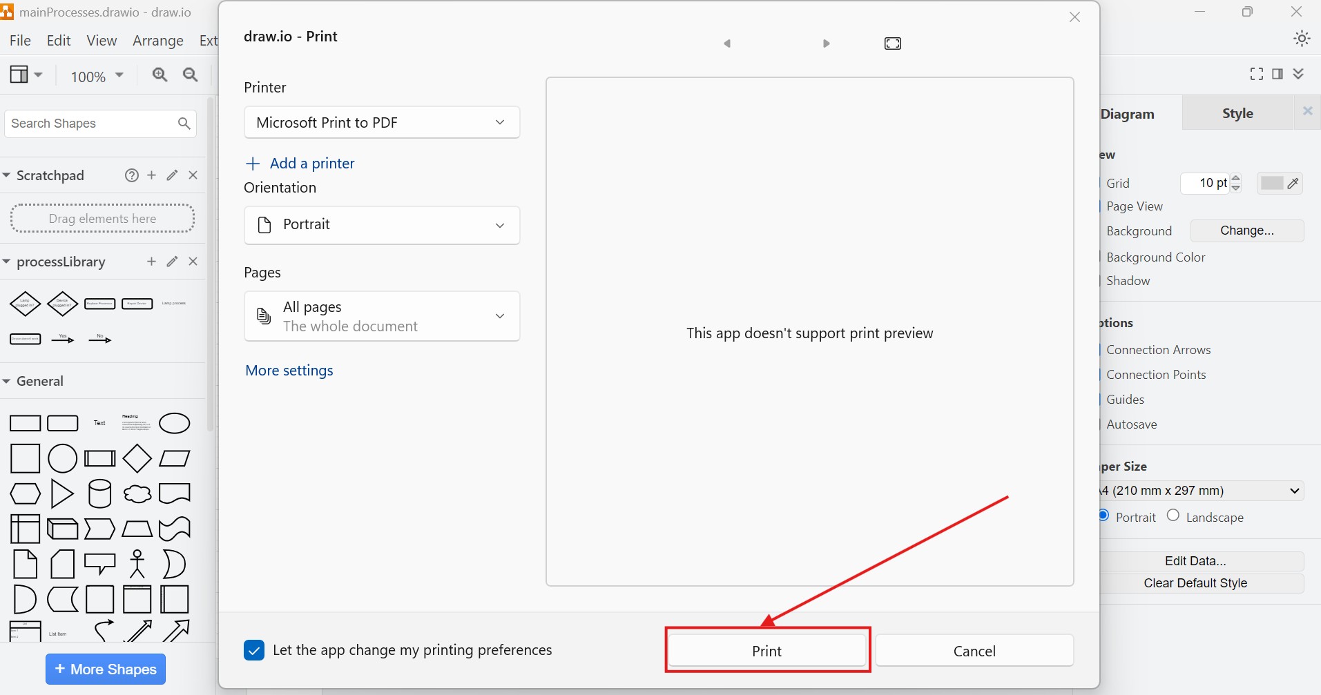 How to Print a Draw.io Diagram | The Requirements Engineer
