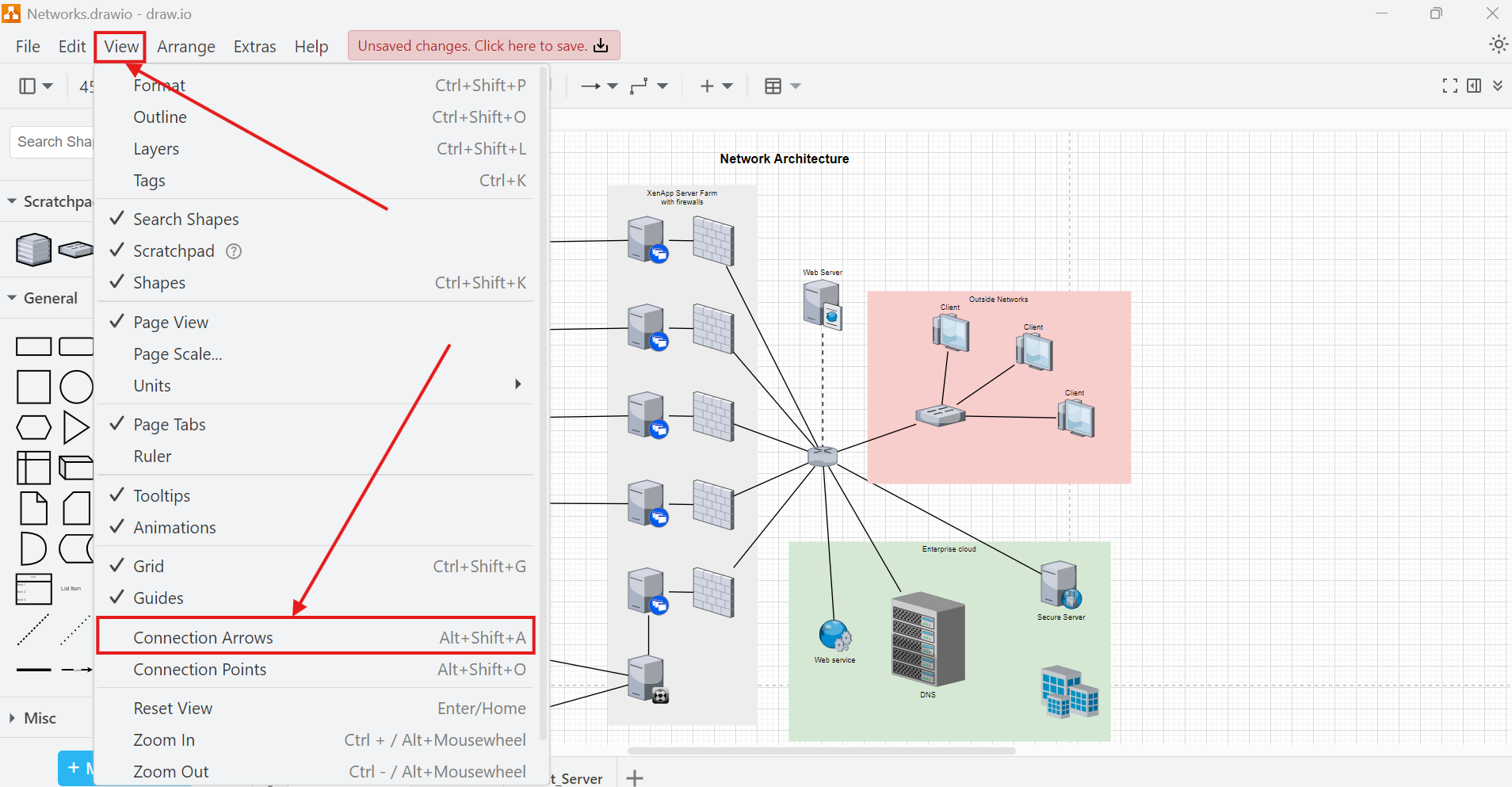 Connection Arrows and Points in draw.io | The Requirements Engineer