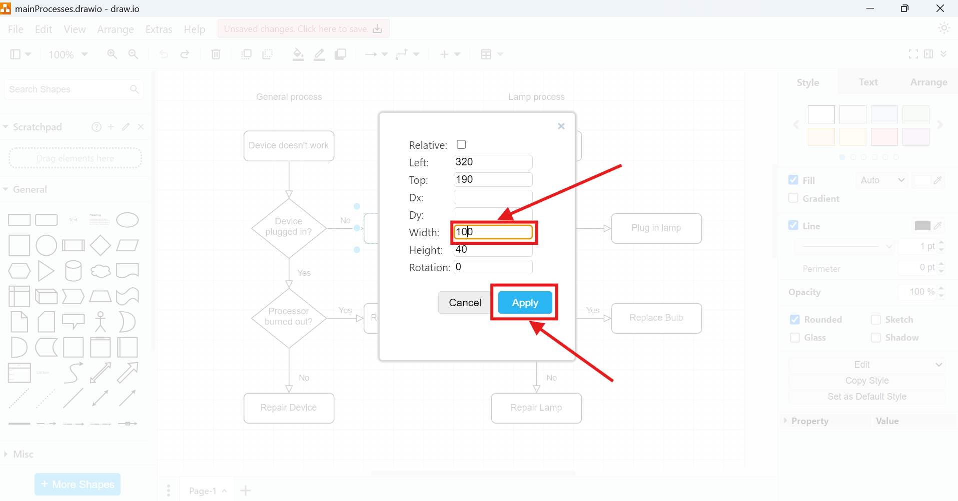 How to Change Geometry in draw.io | The Requirements Engineer