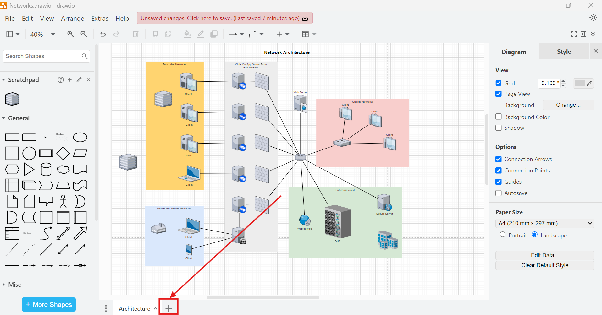 Adding and Using a New Page Tab in draw.io | The Requirements Engineer