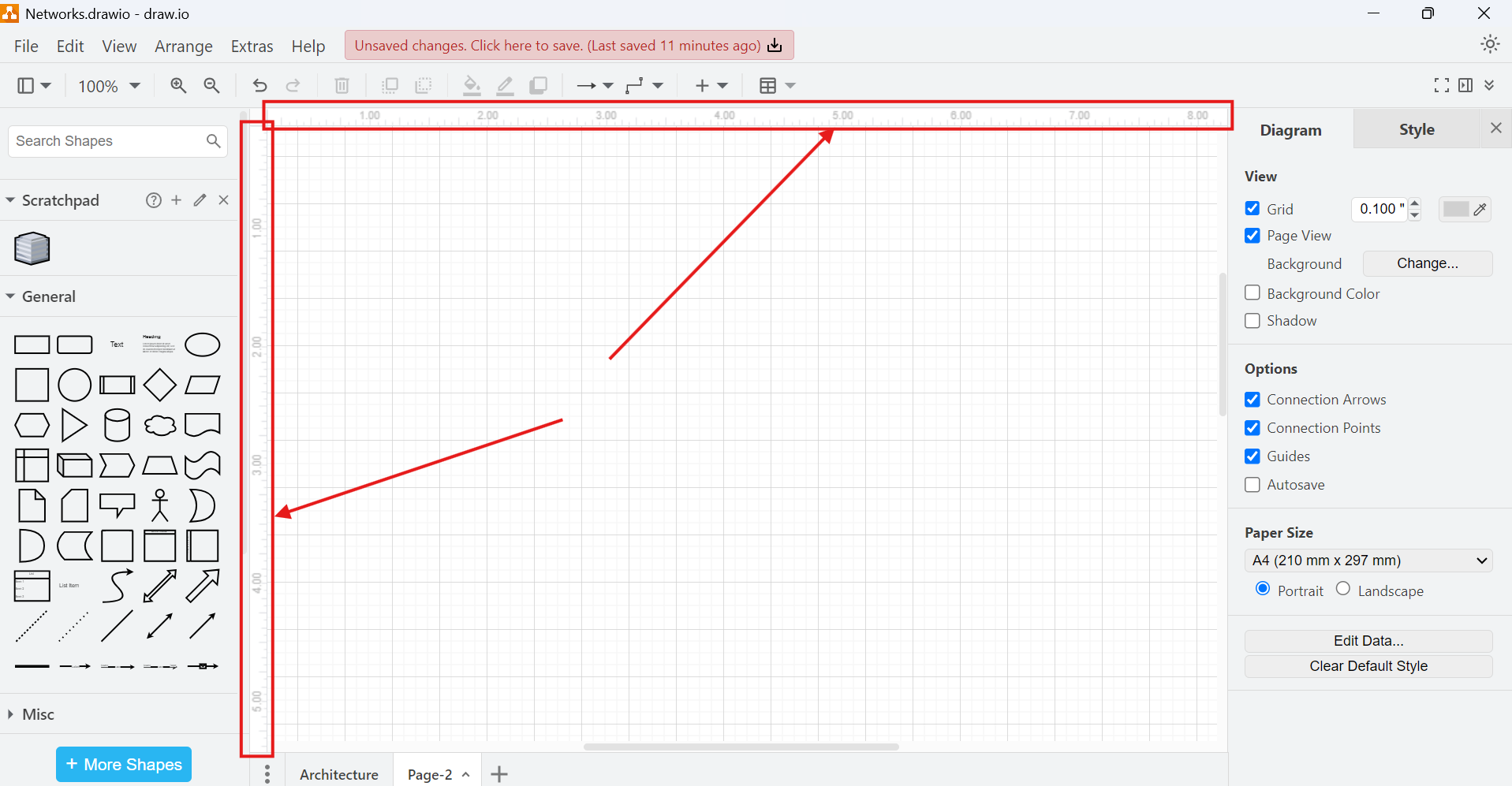 How to Activate and Use the Ruler View in draw.io | The Requirements ...