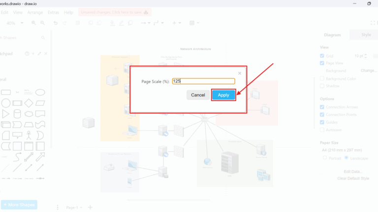 How to Change the Page Scale in draw.io | The Requirements Engineer