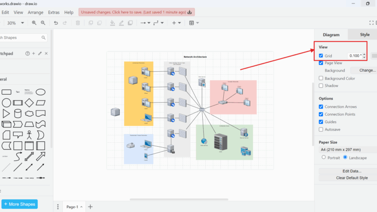 How to Change the Grid Units in draw.io | The Requirements Engineer