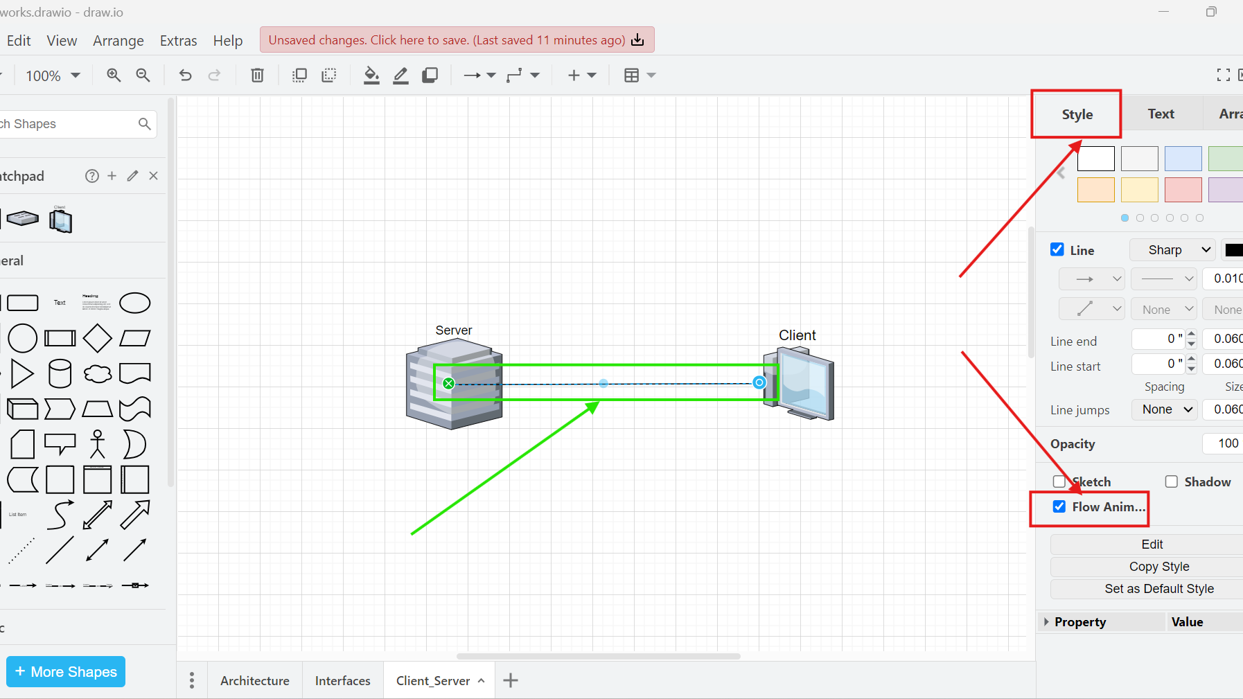 How to Add and View Connector Animations in draw.io | The Requirements ...